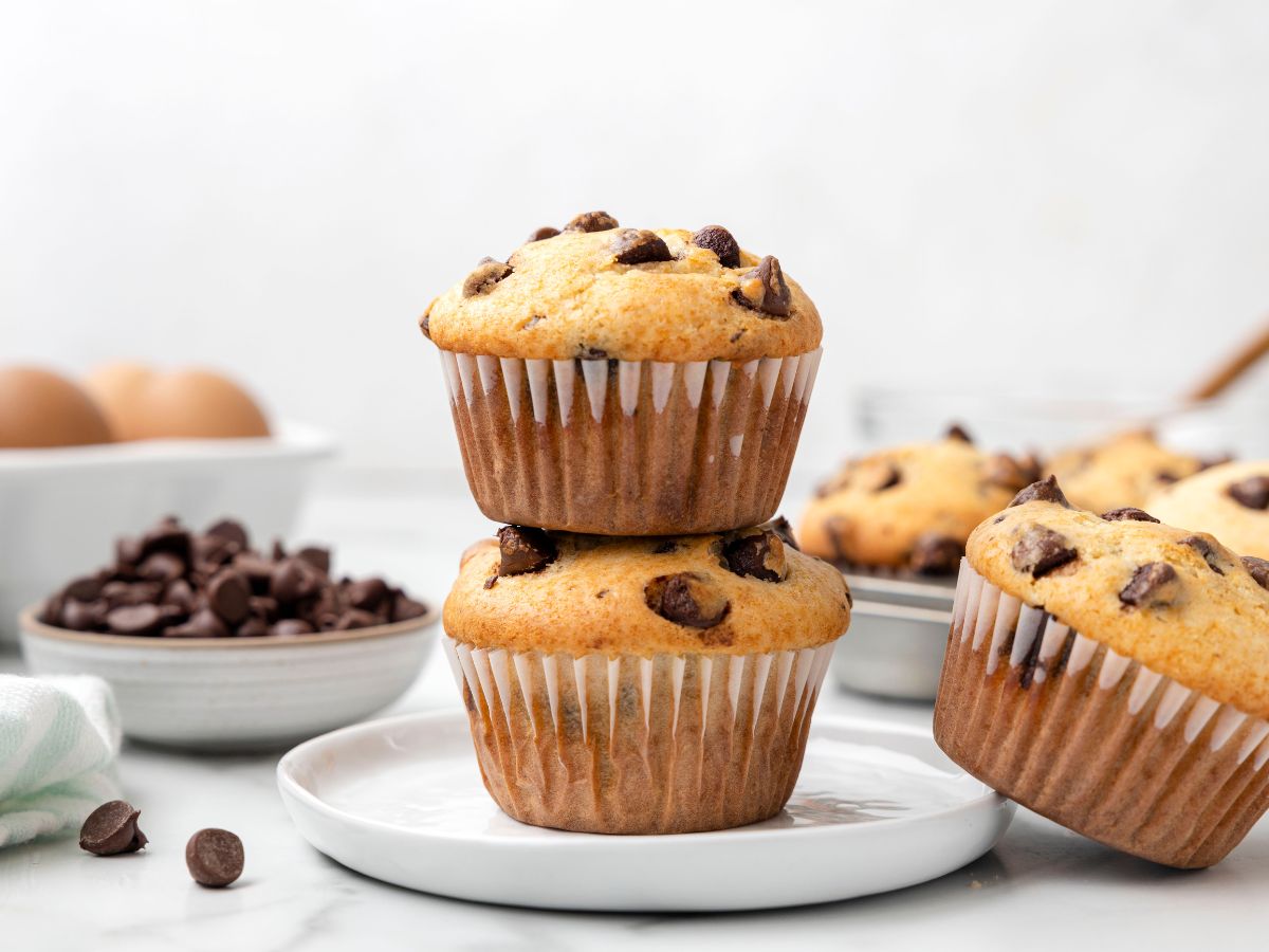 Bakery Style Soft Chocolate Chip Muffins - Happy Family Recipes
