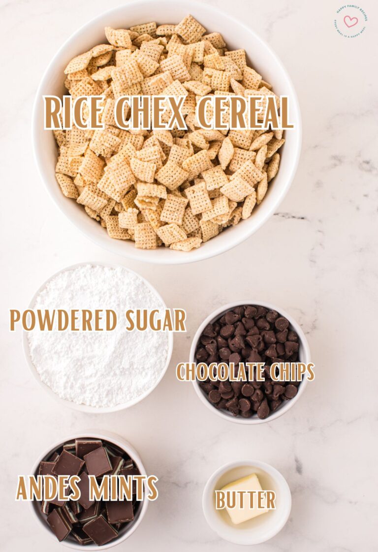 Andes Mints Muddy Buddy Chex Mix - Happy Family Recipes