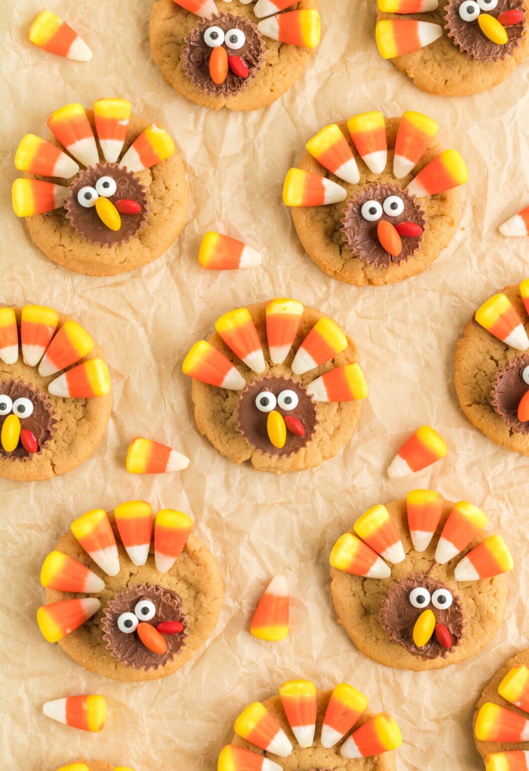 Peanut Butter Turkey Cookies (Thanksgiving Cookies) - Happy Family Recipes
